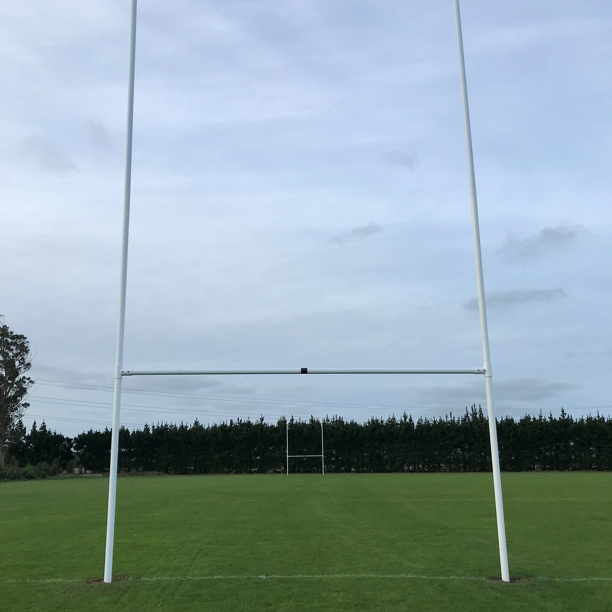 Aluminium Rugby Posts with Hinge Base - 12m — Perennial Sport & Turf