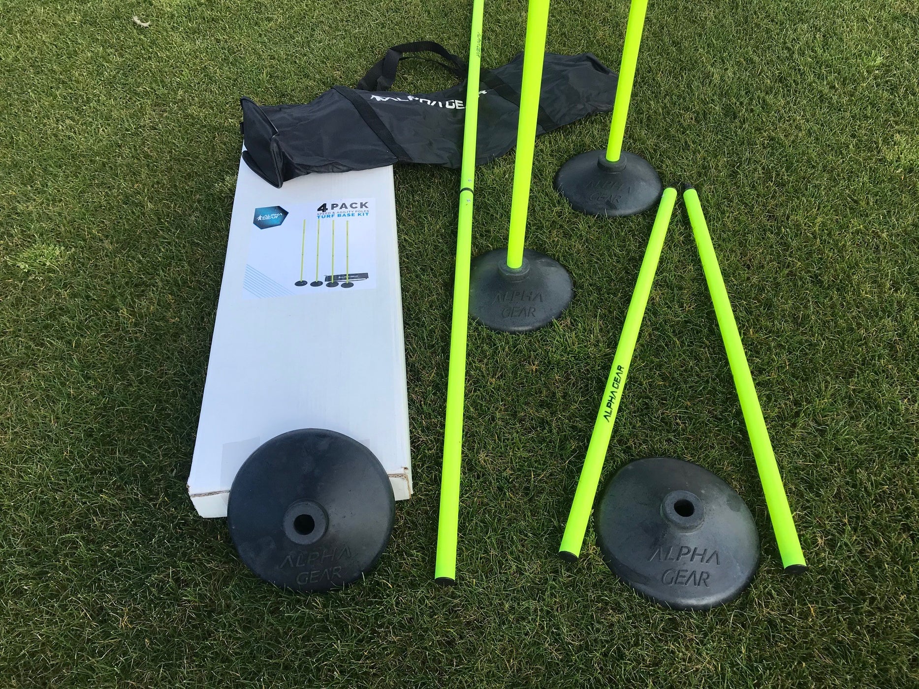 Agility Poles with Rubber Base - two piece design — Perennial Sport & Turf